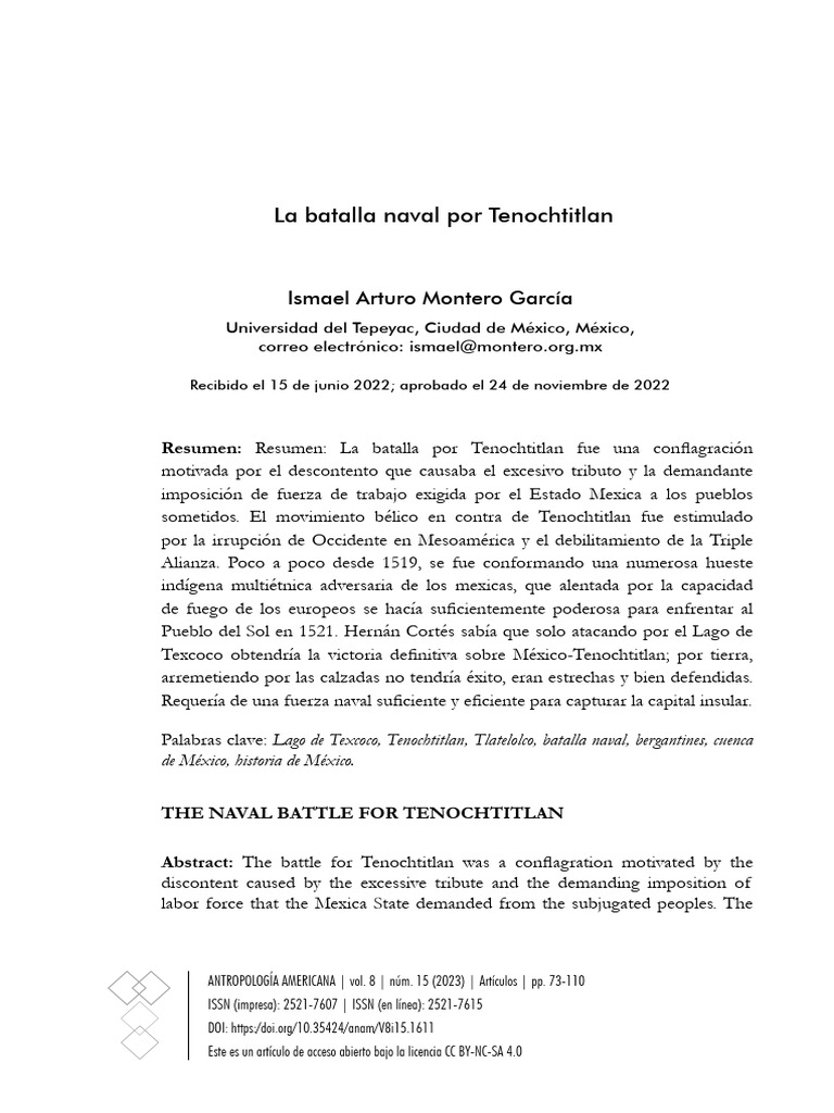 La batalla naval por Tenochtitlan | PDF | Hernán Cortés | Buques