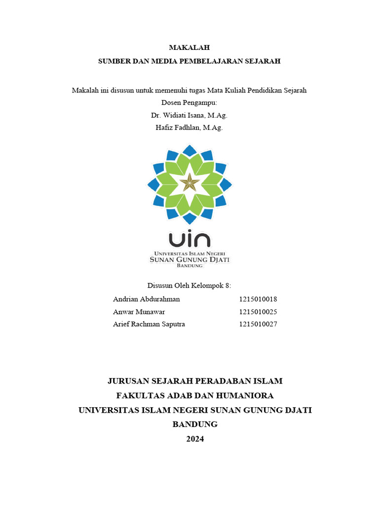 Sumber dan Media Pembelajaran Sejarah | PDF