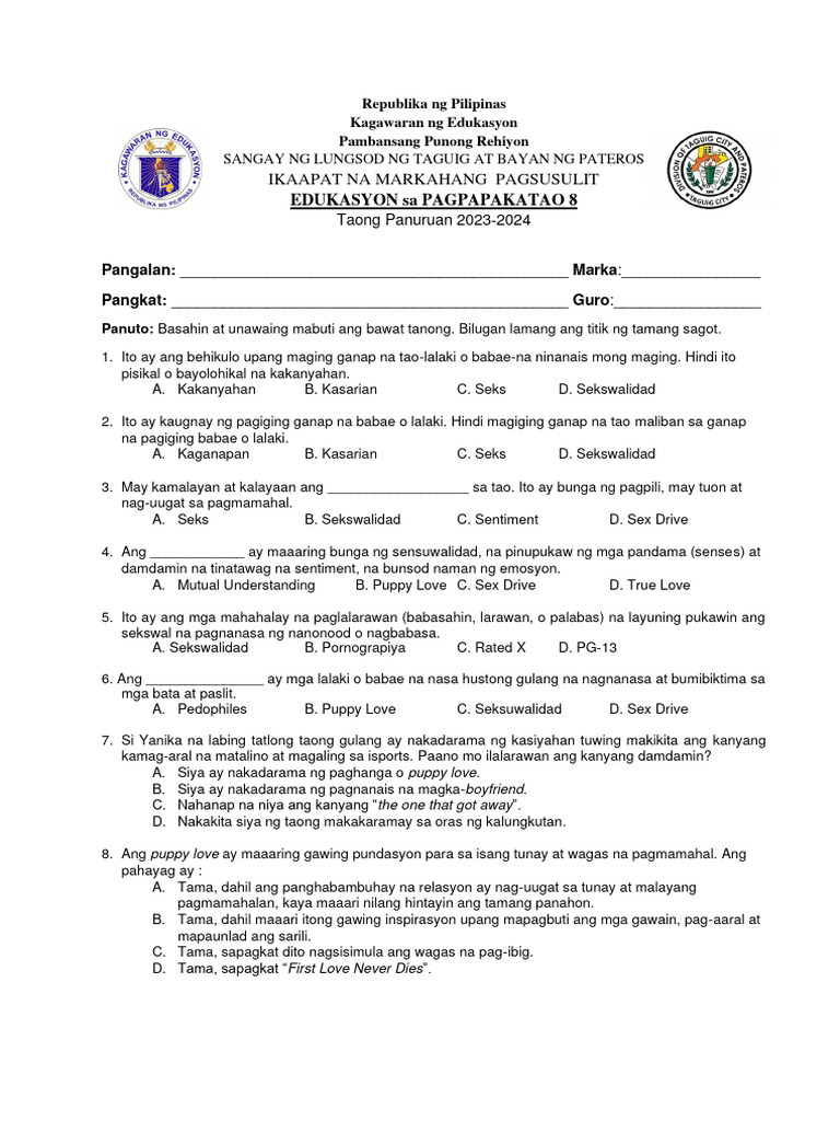 EsP8 Qtr4 Periodic Test-2023-2024 | PDF