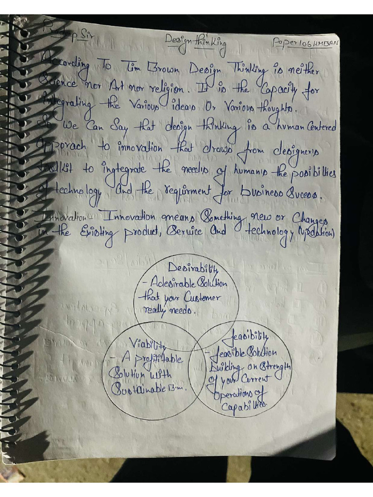 Design Thinking Rough Notes | PDF