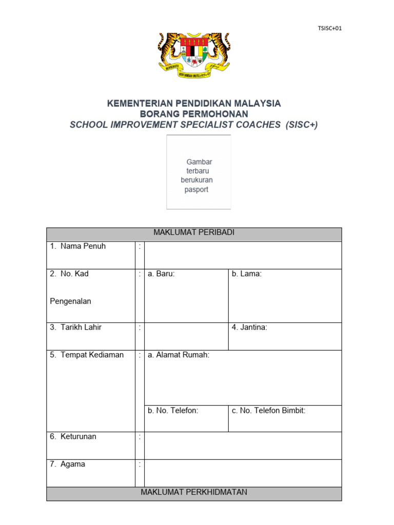 Borang Permohonan Sisc 2023iklan Sip Dan Sisc | PDF