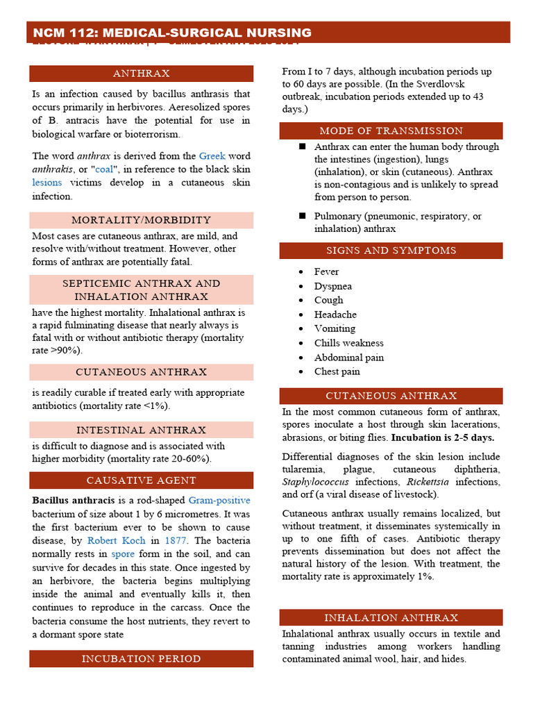 Anthrax | PDF | Anthrax | Public Health