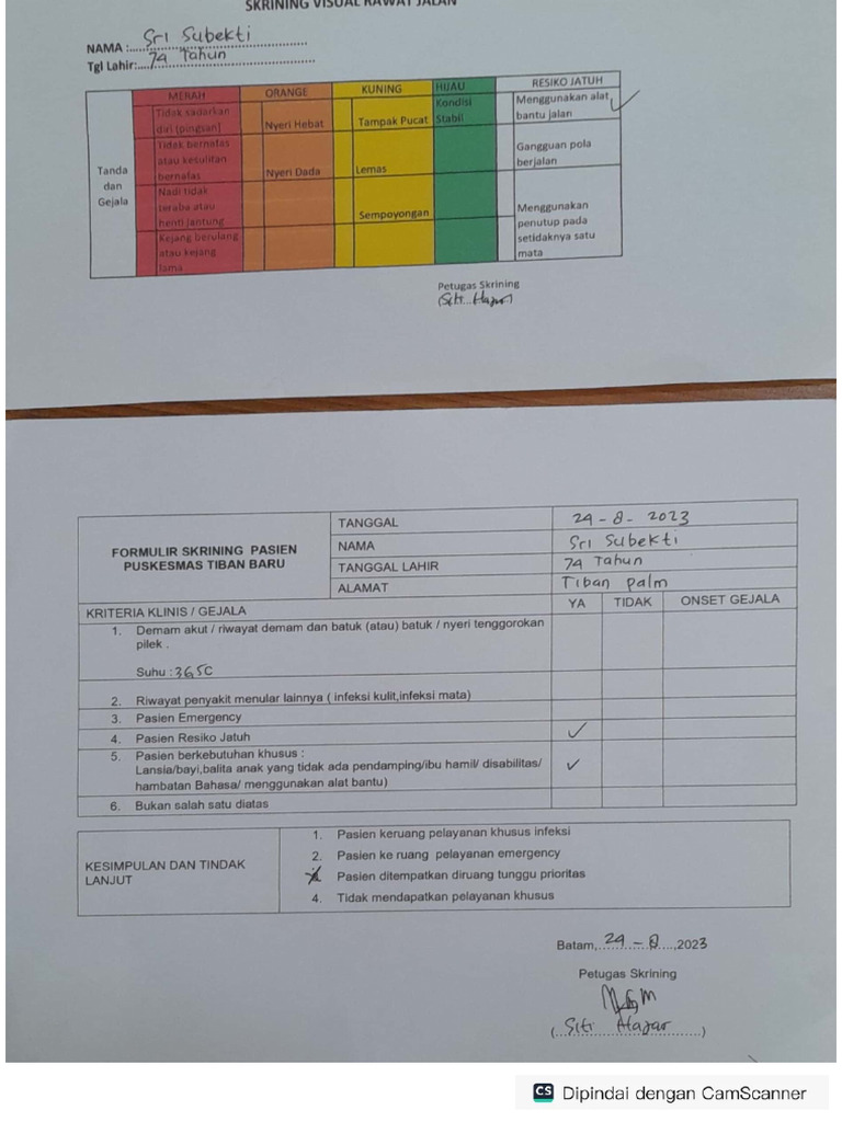 Skrining Visual Ps Sri Subekti | PDF