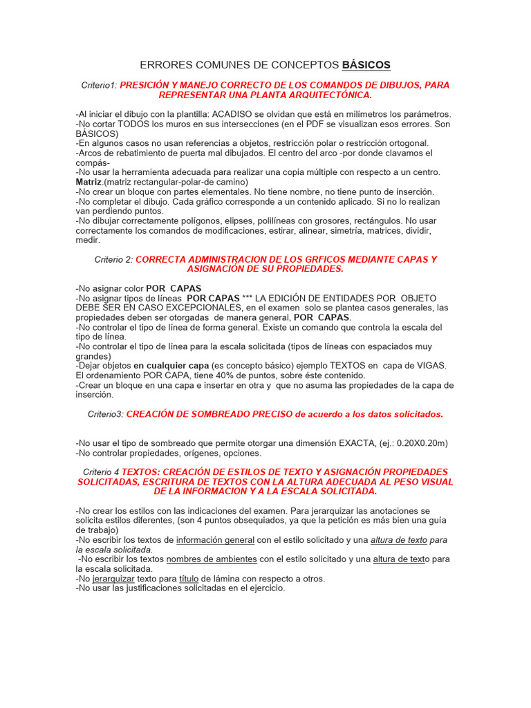 ERRORES Comunes | PDF | Matriz (Matemáticas)