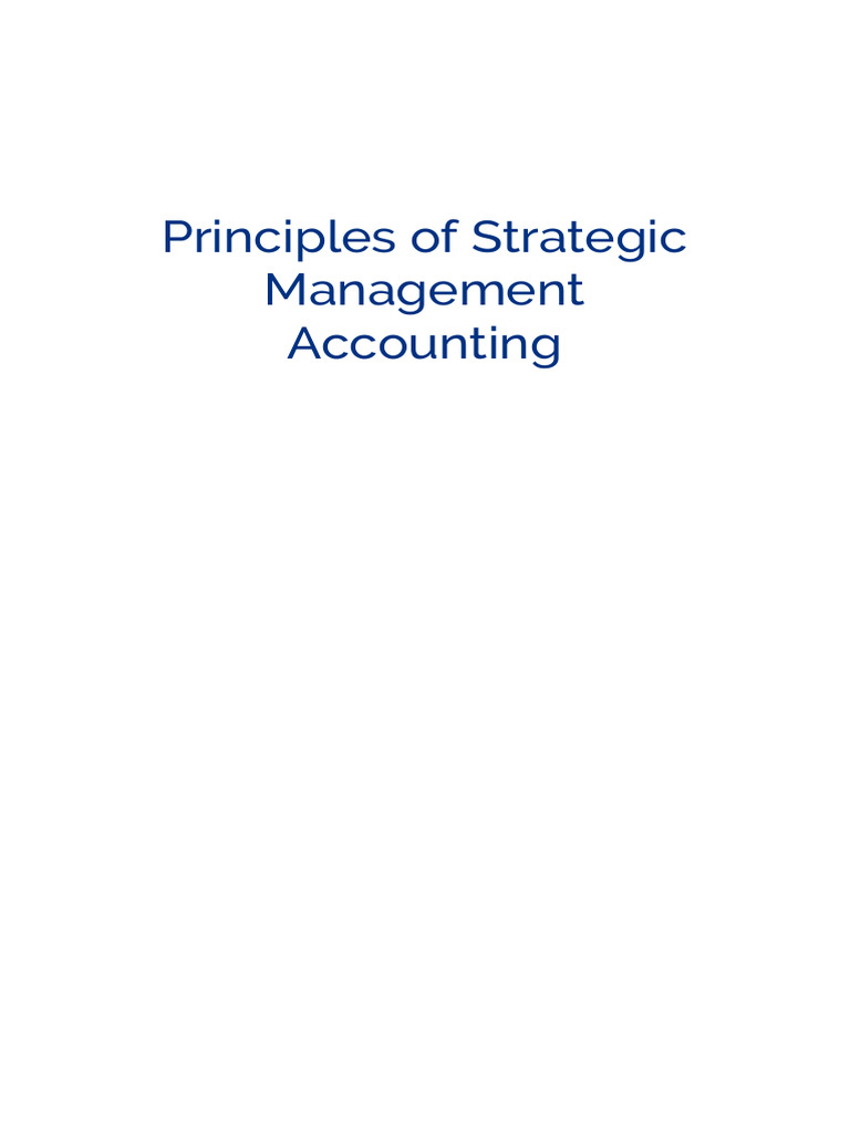 Principles of Strategic Management Accounting 1707286060 | PDF | Market ...