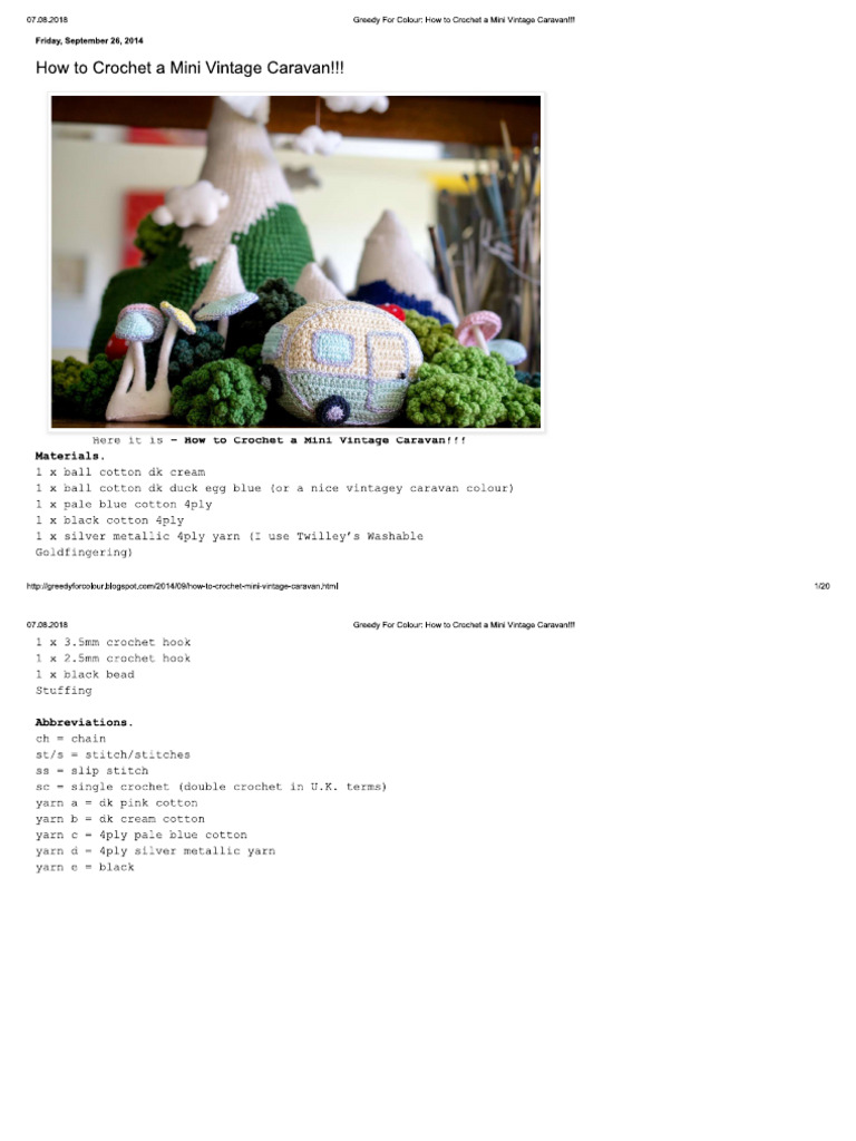 How To Crochet A Mini Vintage Caravan 33-33-33 | PDF