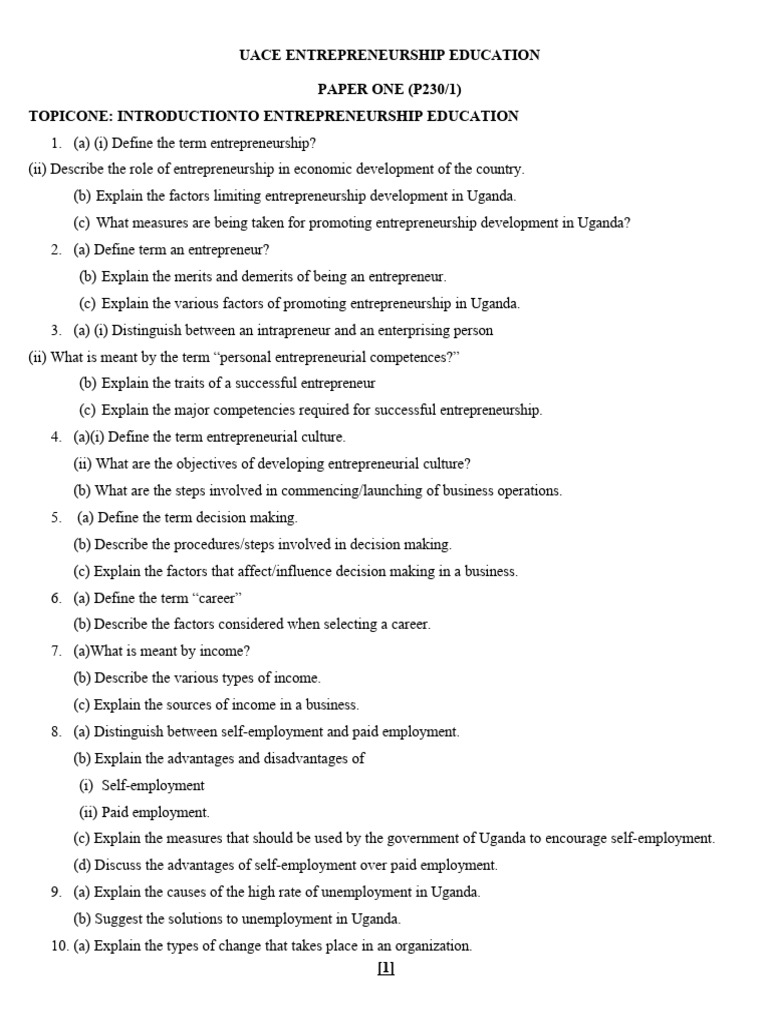 Ent Question Bank | Download Free PDF | Entrepreneurship | Taxes