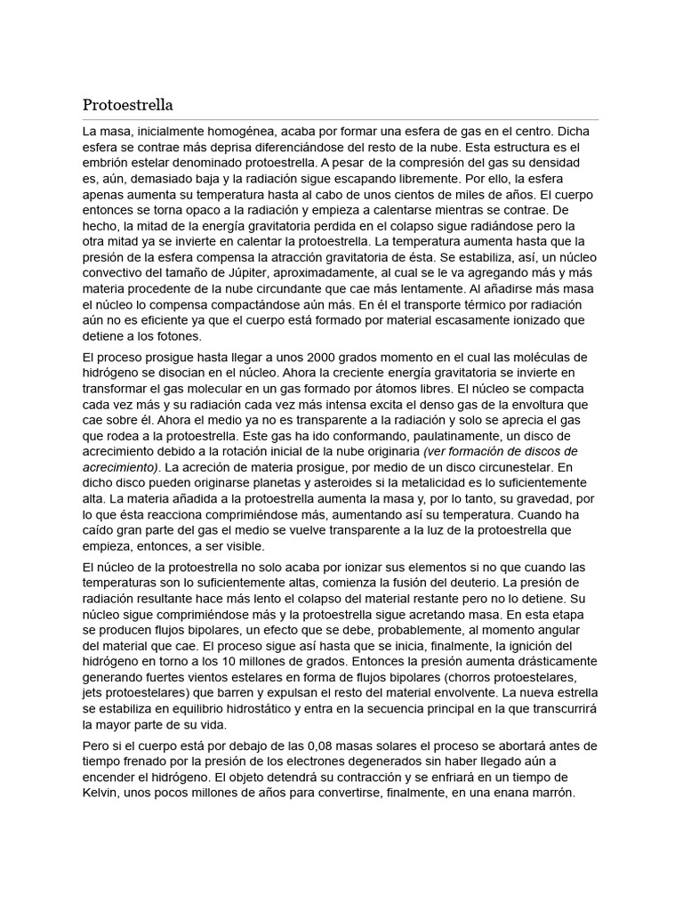Protoestrella | PDF | Estrellas | Astronomía