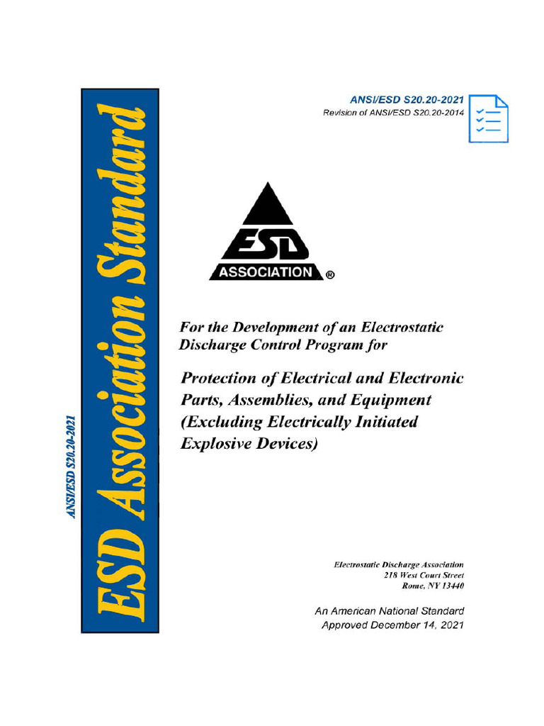 Ansi Esd S20.20 2021 | PDF