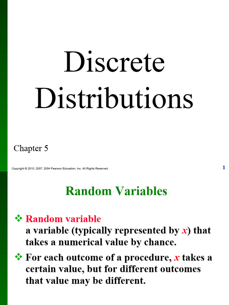 CH 5 | PDF | Probability Distribution | Random Variable