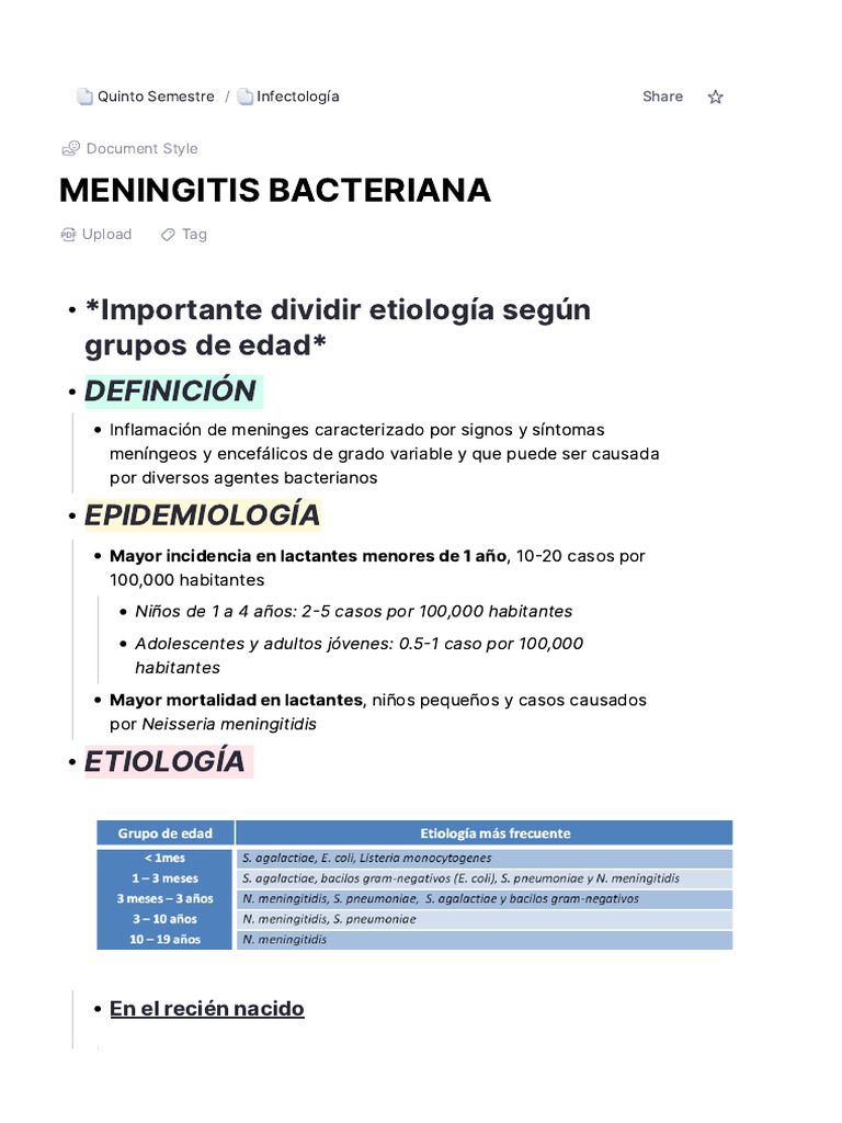 Meningitis Bacteriana | PDF | Meningitis | Inflamación