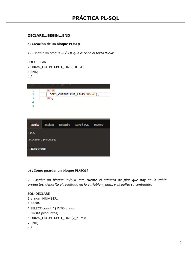 PRACTICA - PL-SQL Joel-Fernando-Mauricio | PDF | Pl / Sql | Bases de datos