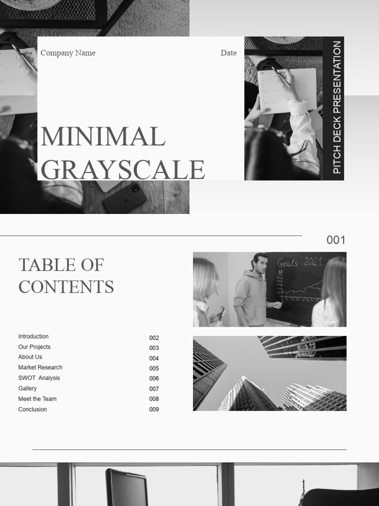 Minimalist Grayscale Pitch Deck Presentation Download Free Pdf Cyberspace Internet 