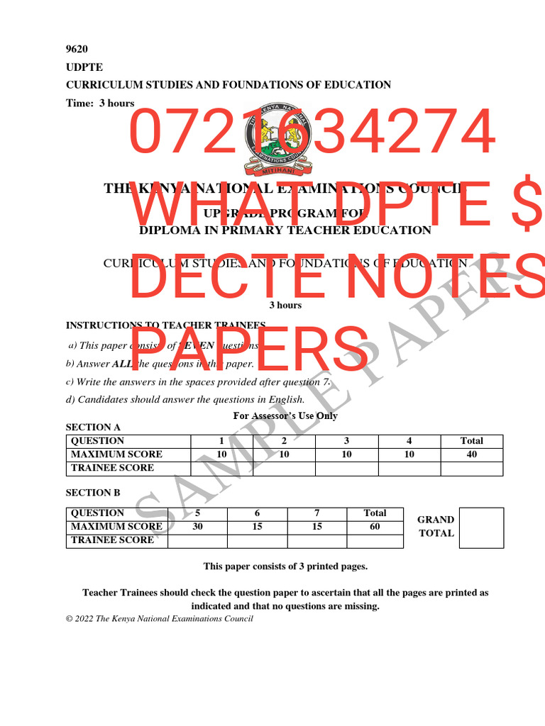 DPTE $ DECTE NOTES $ PAPERS .Doc 0 - Sign | PDF | Curriculum | Rubric ...