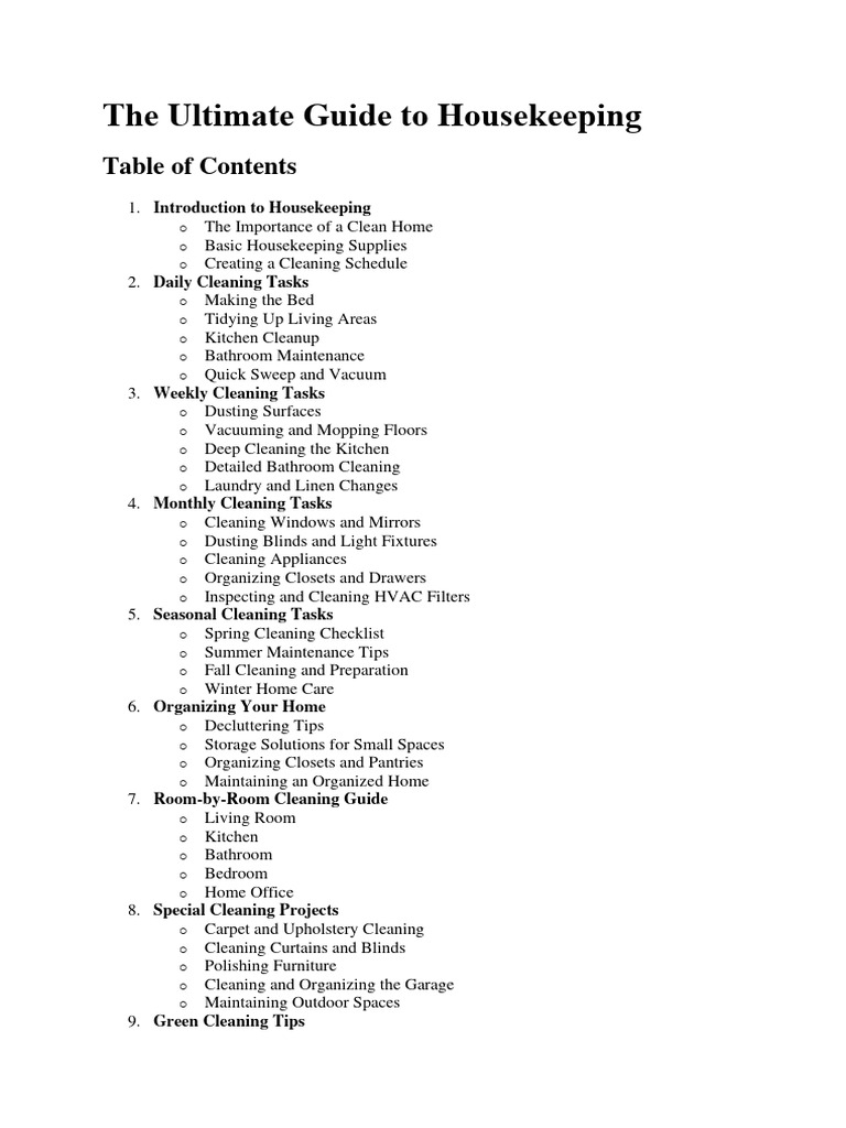 The Ultimate Guide To Housekeeping | PDF | Housekeeping | Home