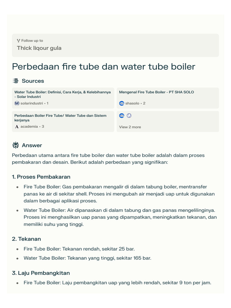 Perbandingan Fire Tube dan Water Tube Boiler | PDF