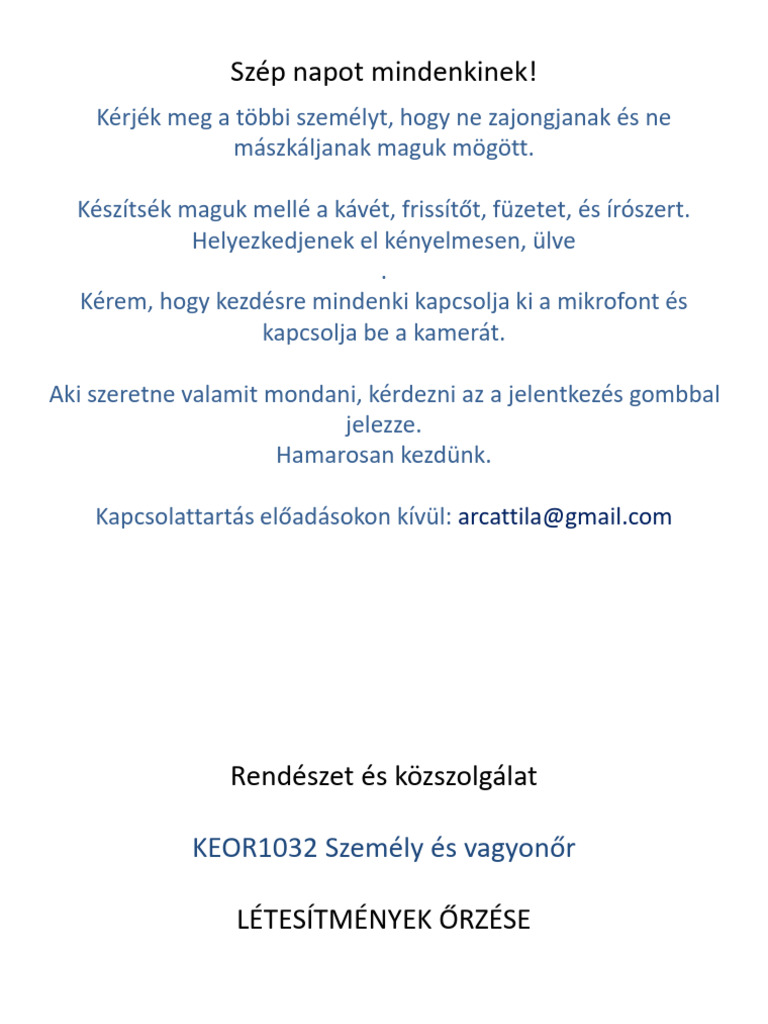 Objektumőrzés Jegyzet | PDF