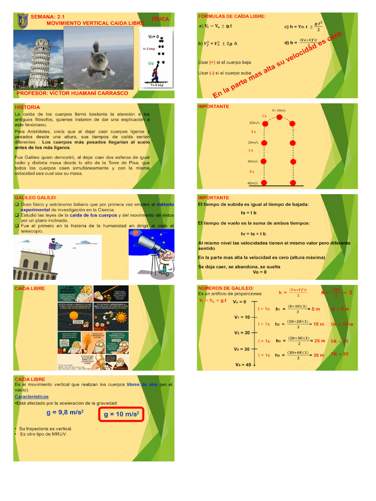 Diapositivas Caida Libre | PDF