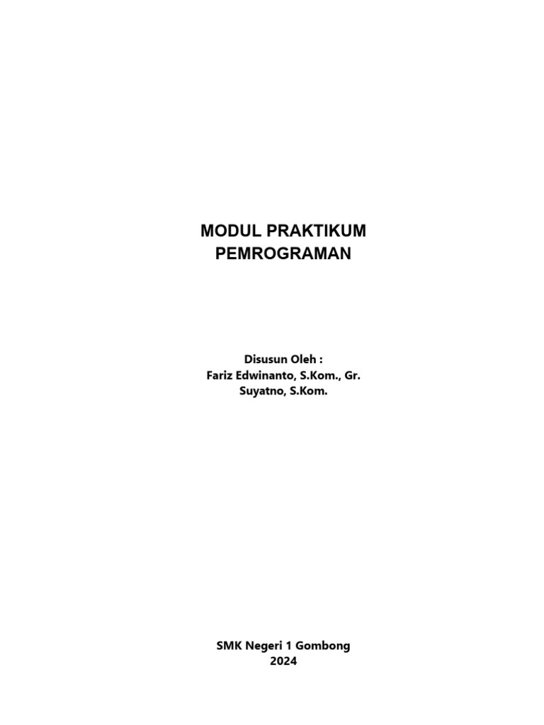 Modul Praktikum Pemrograman | PDF | Komputer