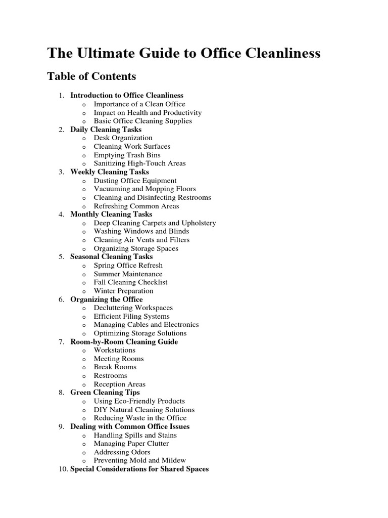 The Ultimate Guide To Office Cleanliness | PDF | Vacuum Cleaner | Public Toilet