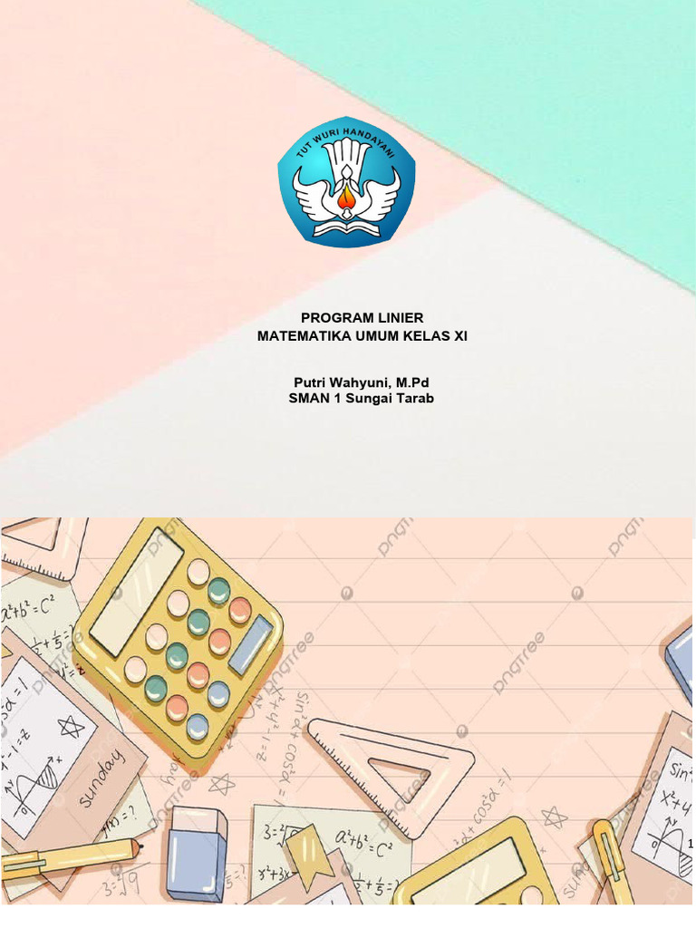 Bahan Ajar Program Linear MTK Wajib Kelas Xi | PDF | Metode & Bahan Ajar