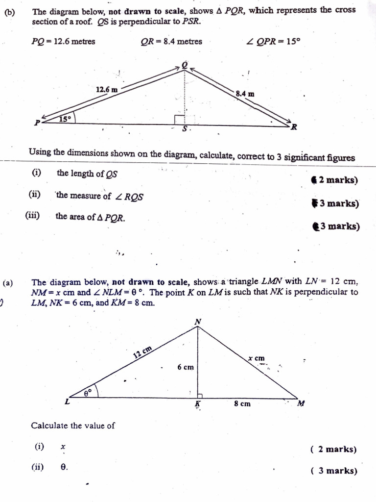Sine Cosine Tangent Abd Pythagoras Questions | PDF | Mathematics ...