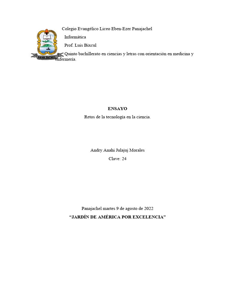 Retos de La Tecnologia en La Ciencia-Ensayo | PDF | Inteligencia ...