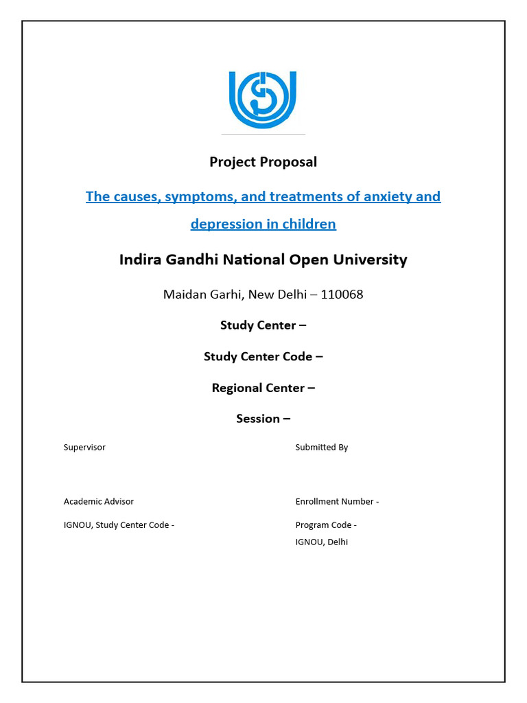 Project Proposal - MAPC 26 - The Causes, Symptoms, and Treatments of Anxiety and Depression ...