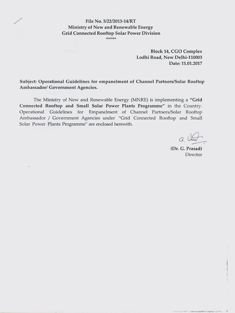 MNRE Guidelines for Solar Channel Partners | PDF | Solar Power ...