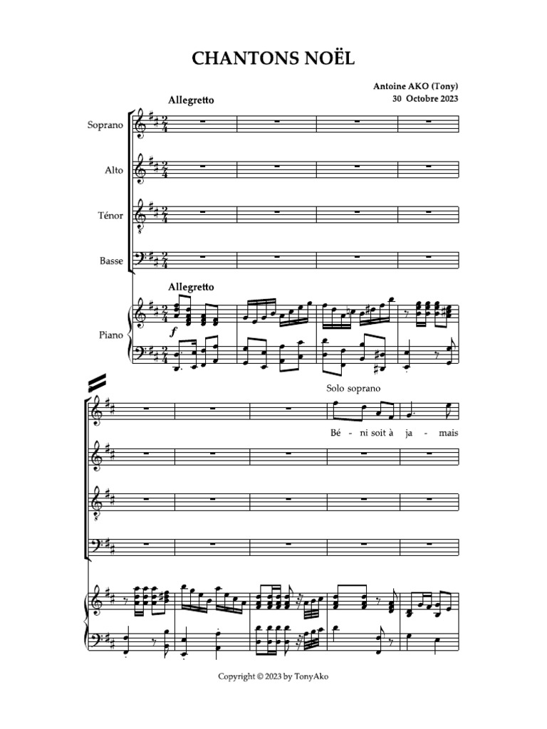 Antoine Ako Doubou - Chantons NoÃ L | PDF