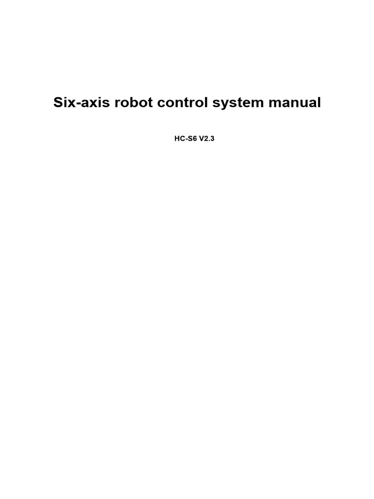 Six-Axis Robot Control Manual V2.3 | PDF | Cartesian Coordinate System ...