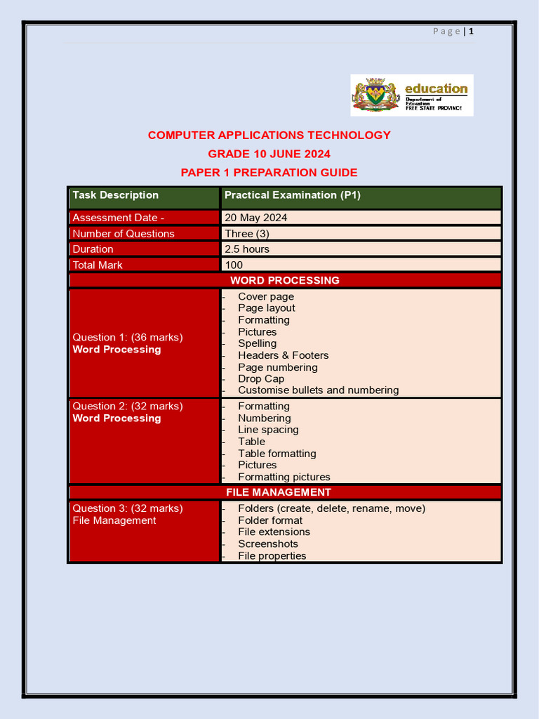 Updated_CAT_Grade 10 Assessment Framework | PDF