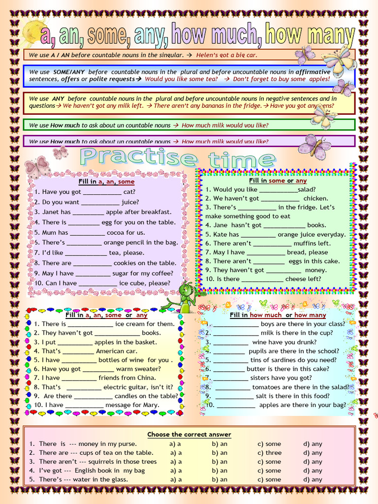 A An Some Any Much Many | PDF | Noun | Linguistics