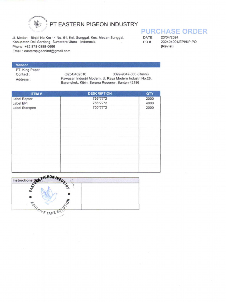 PO Apr 01 Revisi-1 | PDF