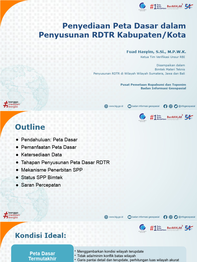 Penyediaan Peta Dasar Dalam Penyusunan RDTR KabupatenKota Bimtek ...