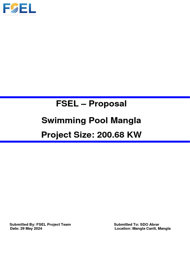 FSEL - Proposal - Swimming Pool Mangla - 200kW - Mangla - 29.05.2024 ...