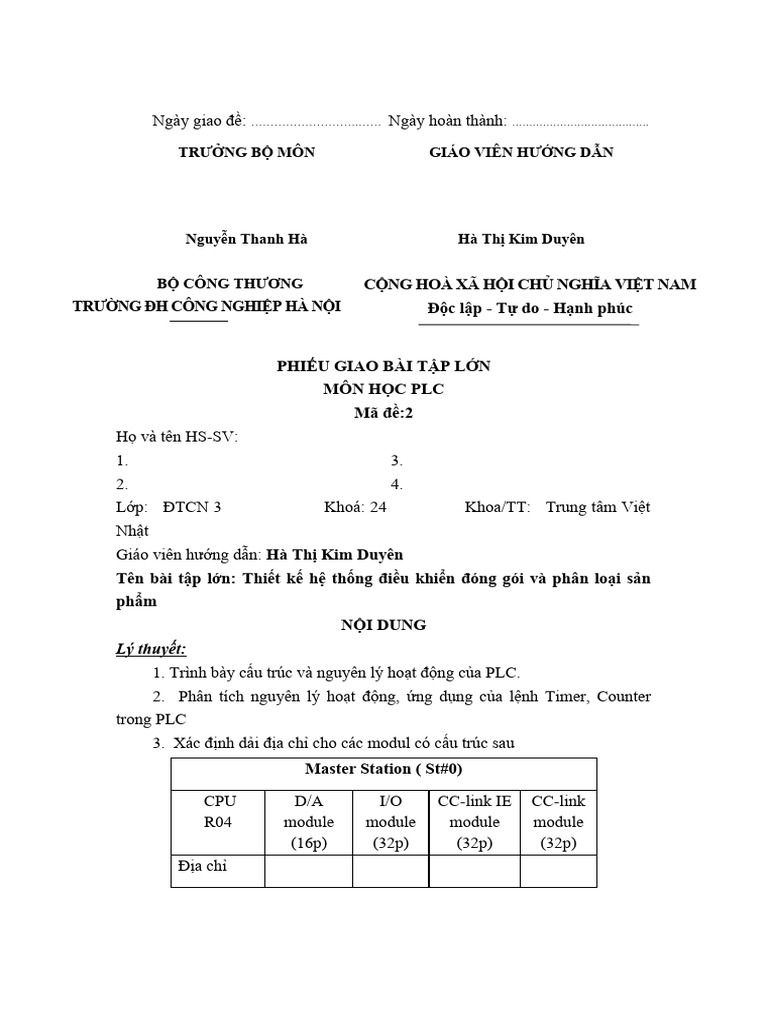 Bài 2 BTL PLC | PDF