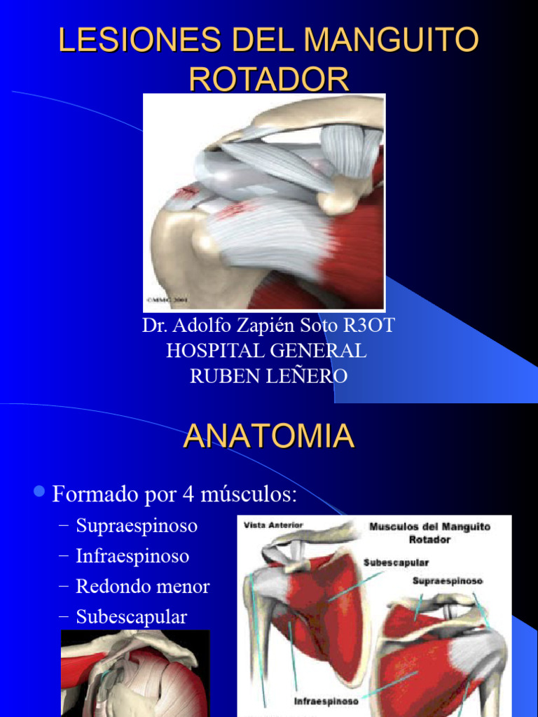 LESIONES DEL MANGUITO ROTADOR Azs | PDF | Hombro | Extremidades (anatomía)