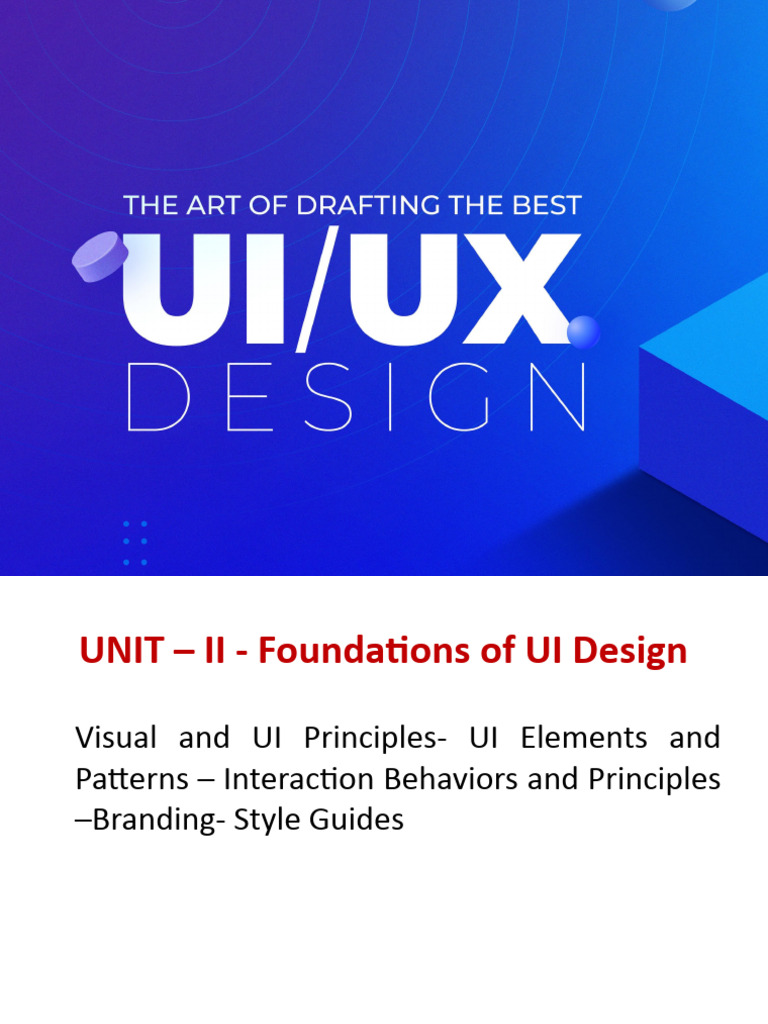 Unit-2-ui-ux | Download Free PDF | User Interface | User Interface Design