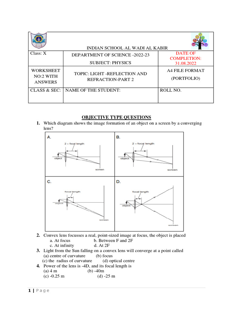 9569941-Class 10 - Science - Physics - Light - Reflection and ...