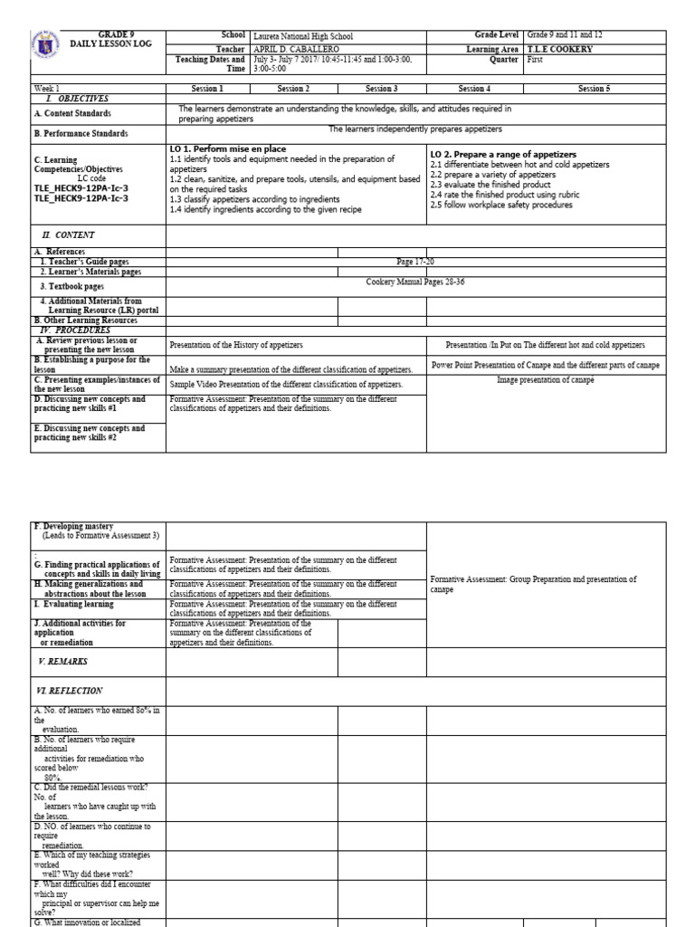 DLL 1st-QRT Appetizer LO1-and-2 | PDF | Learning | Human Communication