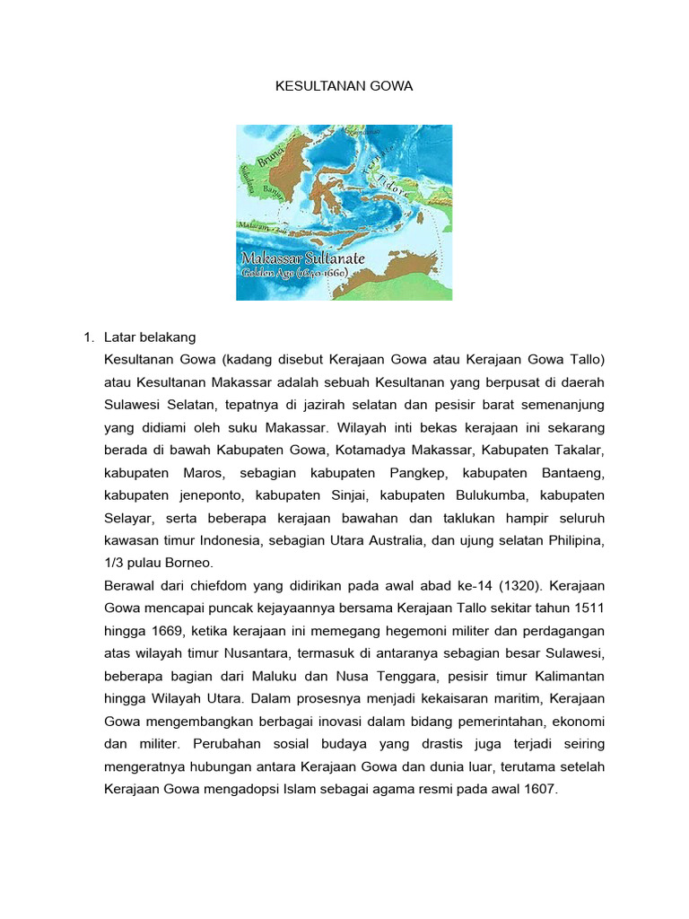 Sejarah dan Warisan Kesultanan Gowa | PDF | Perjalanan | Sejarah