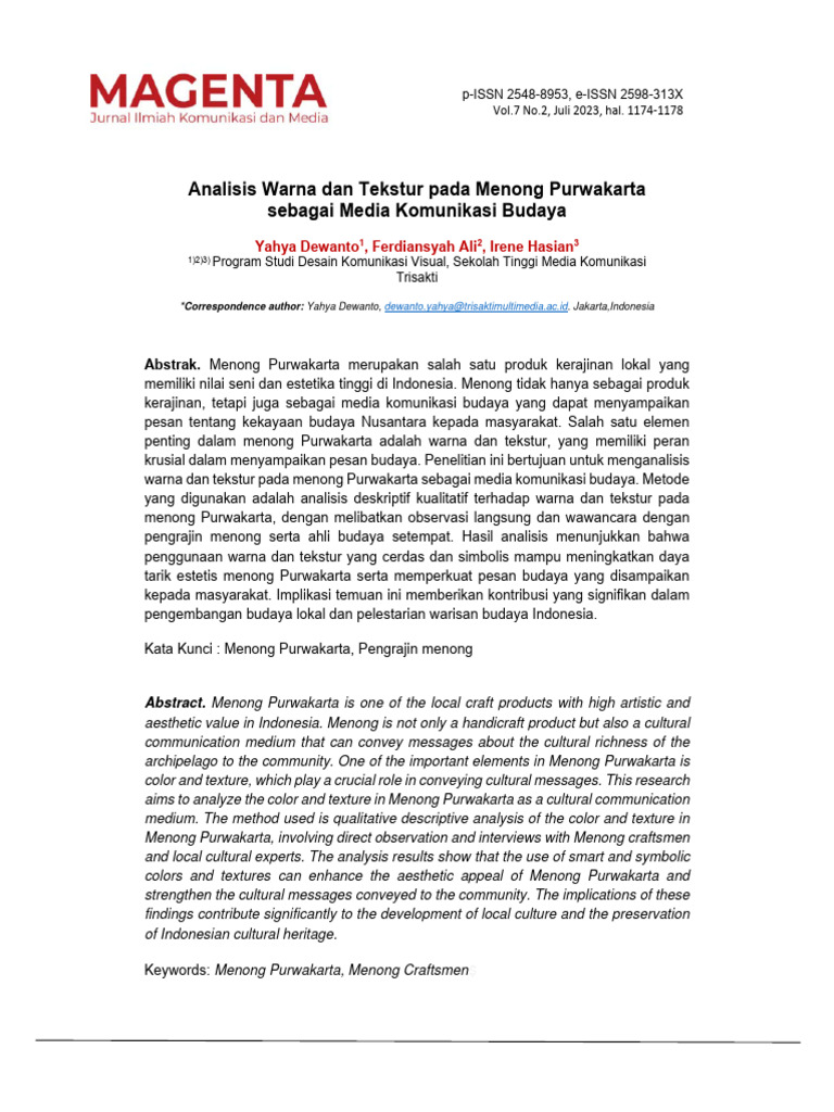 Analisis Warna dan Tekstur Menong Purwakarta | PDF | Seni & Disiplin ...