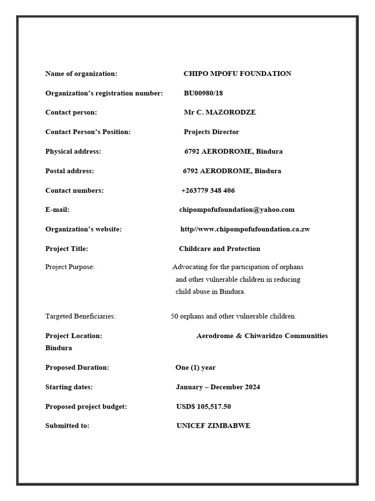 Childcare and Protection Project Proposal | PDF | Child Abuse | Child ...