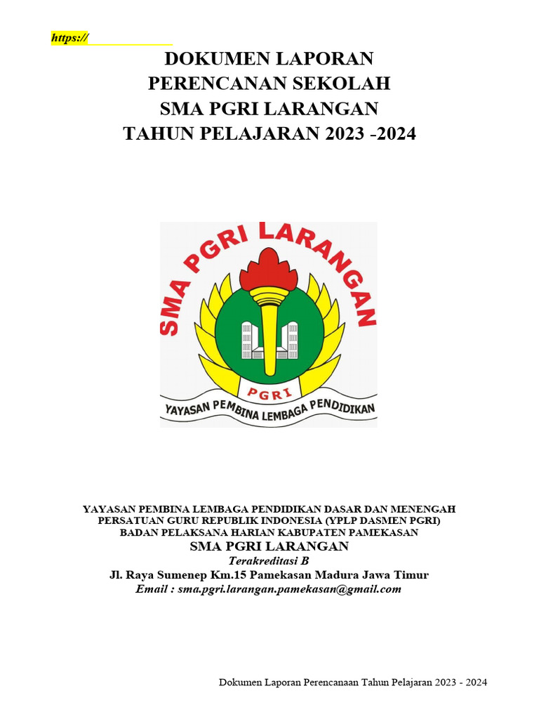 Dokumen Laporan Satuan Pendidikan - Contoh | PDF