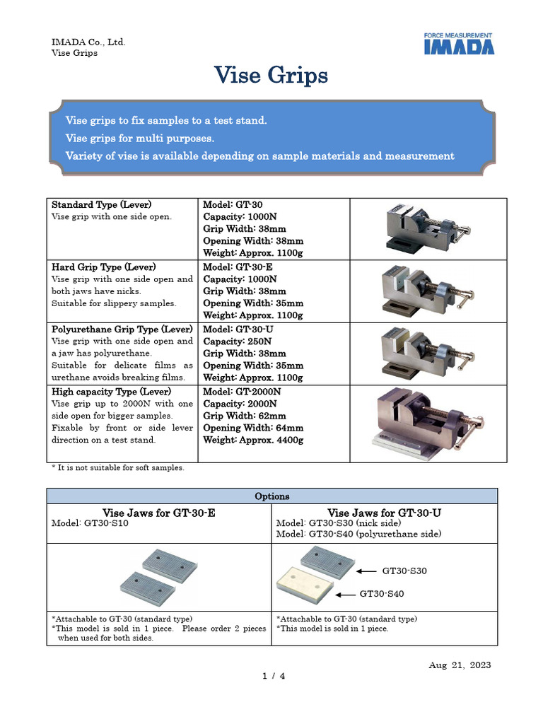 Imada - GT Series | PDF | Manufactured Goods