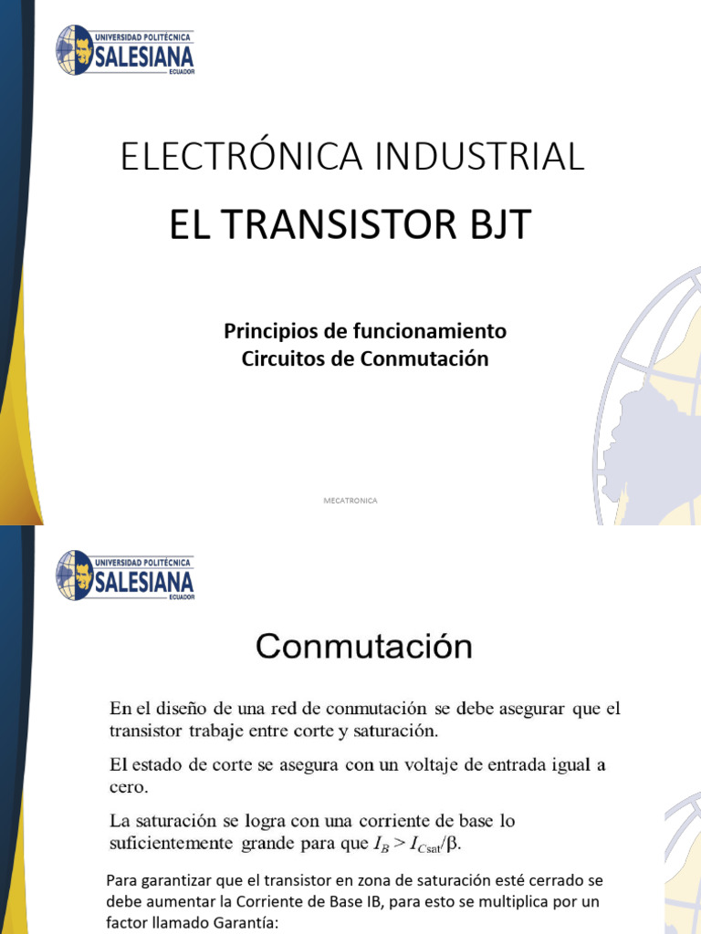 Transistor BJT: Funcionamiento y Aplicaciones | PDF | Transistor | Cambiar