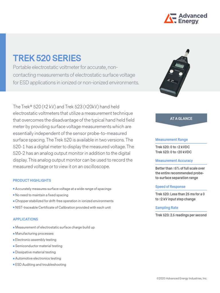 TREK 520 SERIES | Download Free PDF | Voltage | Electrostatic Discharge