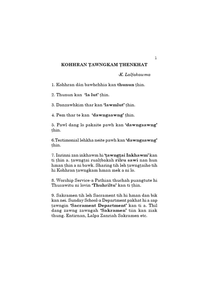 Kohhran tawngkam | PDF