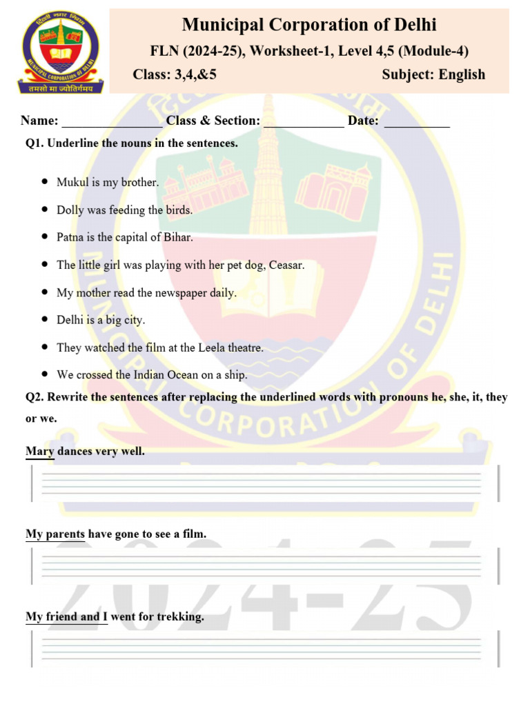 Adjectives and Action Words Worksheets | PDF | Grammatical Gender ...